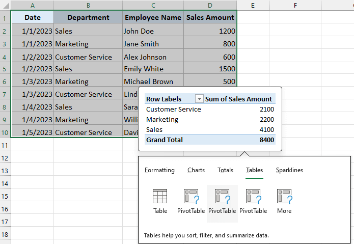Excel 快速分析工具完整指南（附範例）